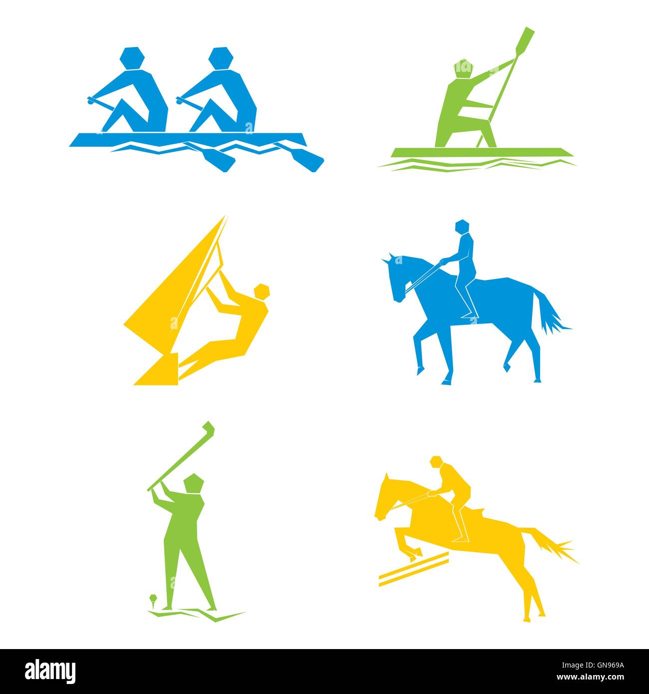 Rowing sport training vector Cut Out Stock Images & Pictures - Alamy