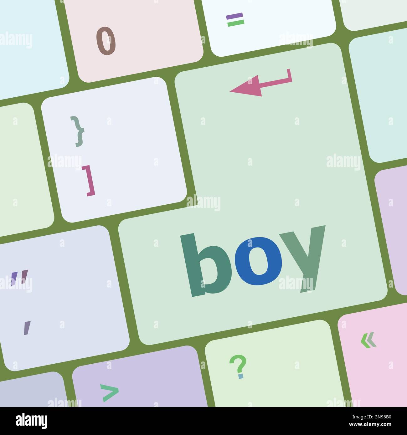 boy word on keyboard key vector illustration Stock Vector Image & Art ...