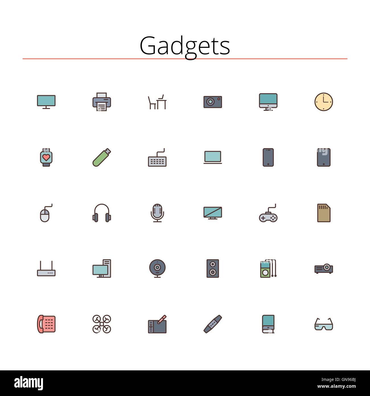 Gadgets line icon smart Cut Out Stock Images & Pictures - Alamy