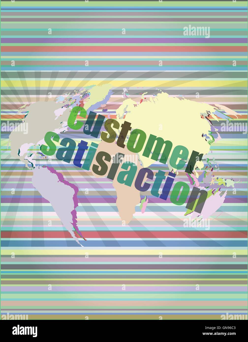 Marketing concept: words customer satisfaction on digital screen vector ...