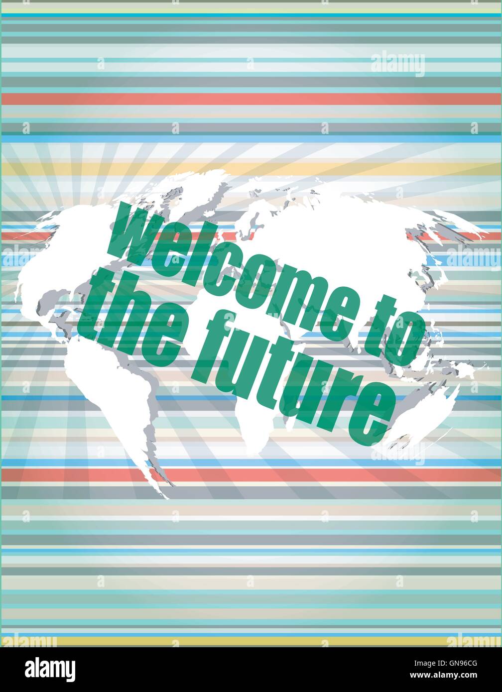 Time concept: words Welcome to the future on digital screen, 3d vector ...