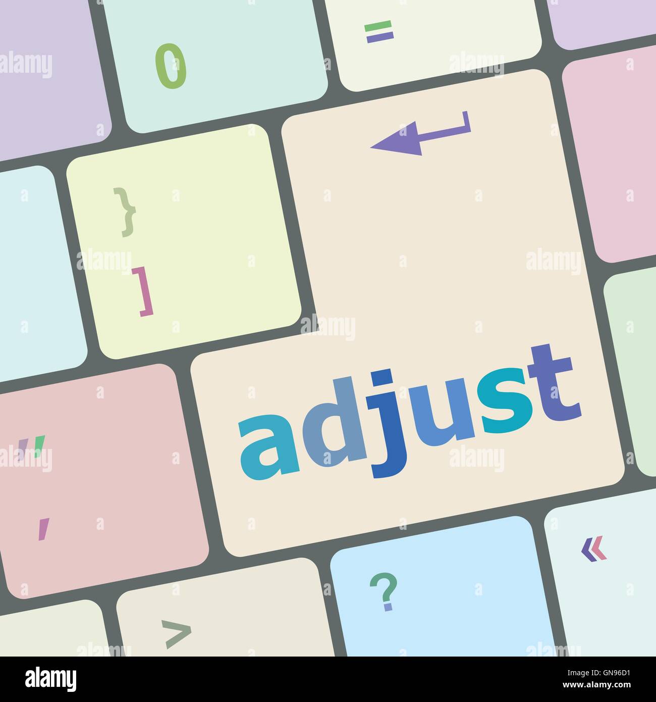 adjust button on the keyboard key close-up vector illustration Stock ...