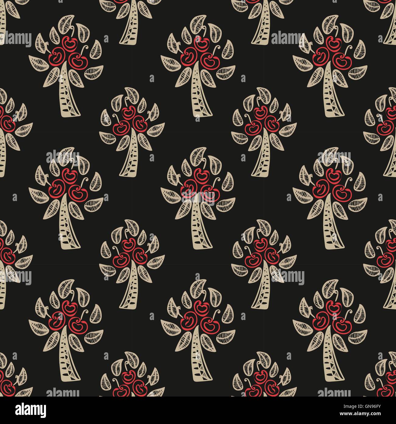 seamless pattern with Apple trees. vector Stock Vector Image & Art - Alamy