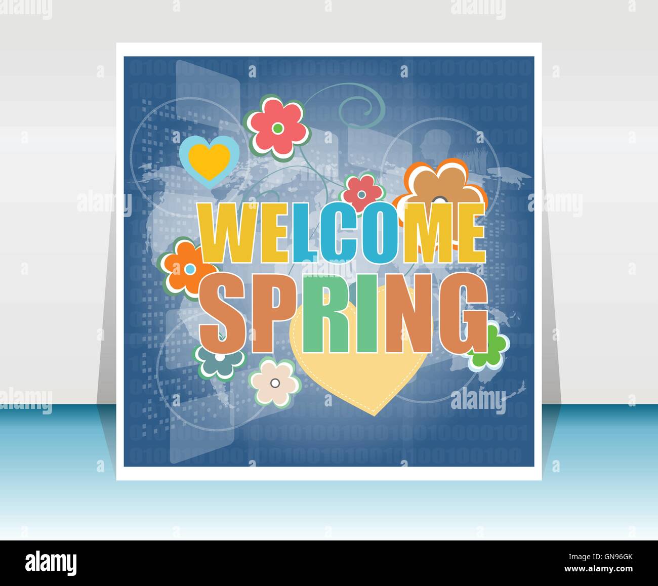 Welcome Spring Holiday Card. Welcome Spring Vector. Love background ...