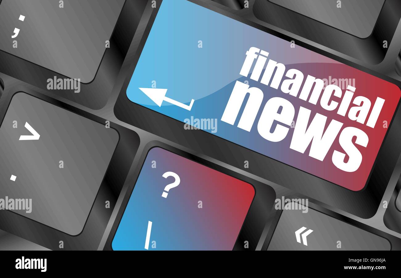 financial news button on computer keyboard vector, keyboard keys ...