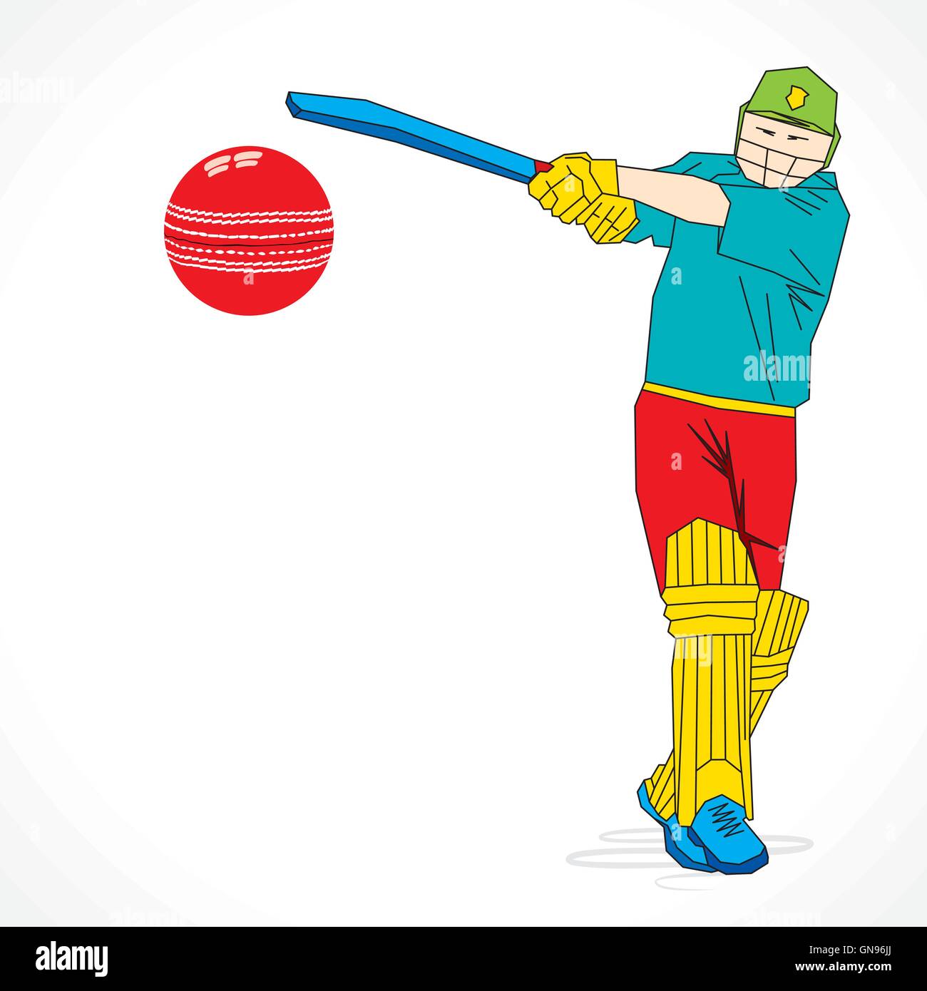 creative abstract cricket player design by brush stroke vector Stock ...