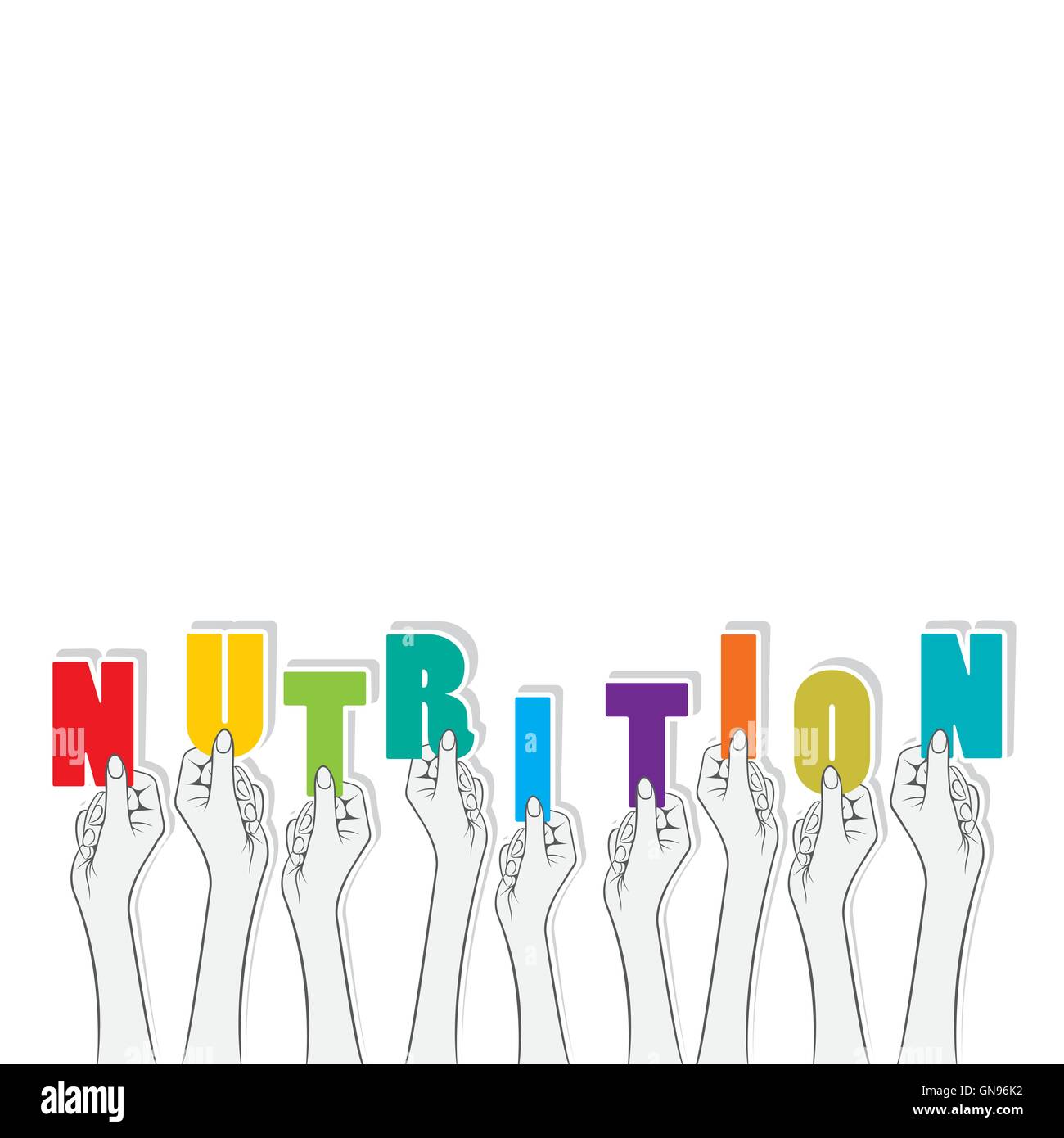 nutrition text hold in hand design Stock Vector Image & Art - Alamy