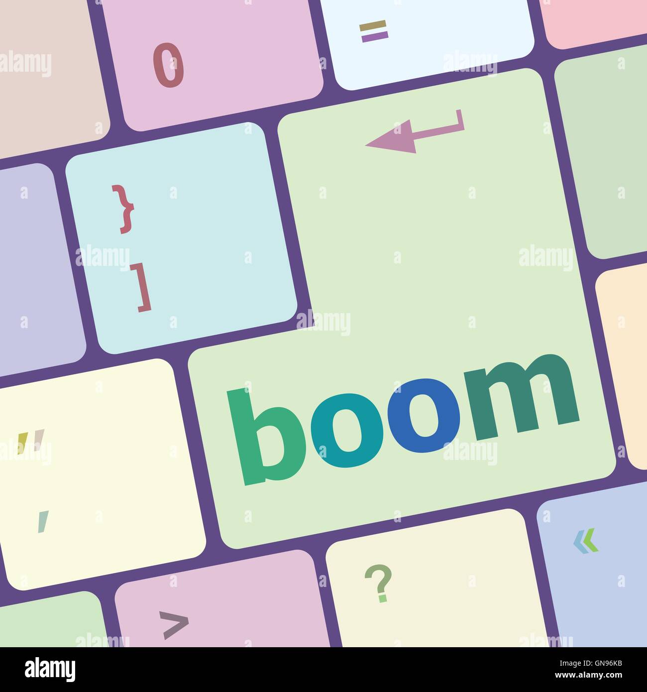 boom button on computer pc keyboard key vector illustration Stock ...