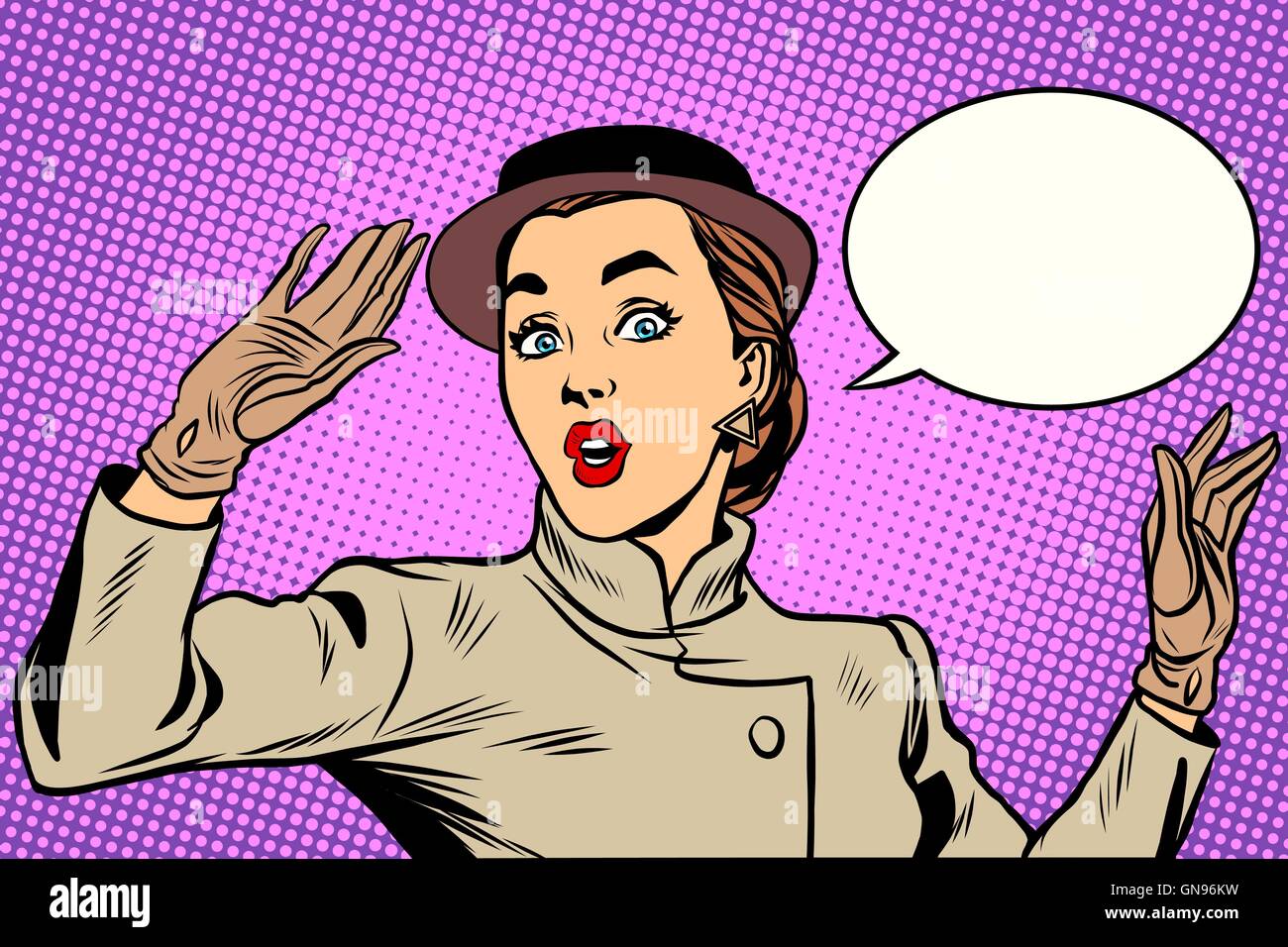 Surprised pop art woman retro hi-res stock photography and images - Alamy