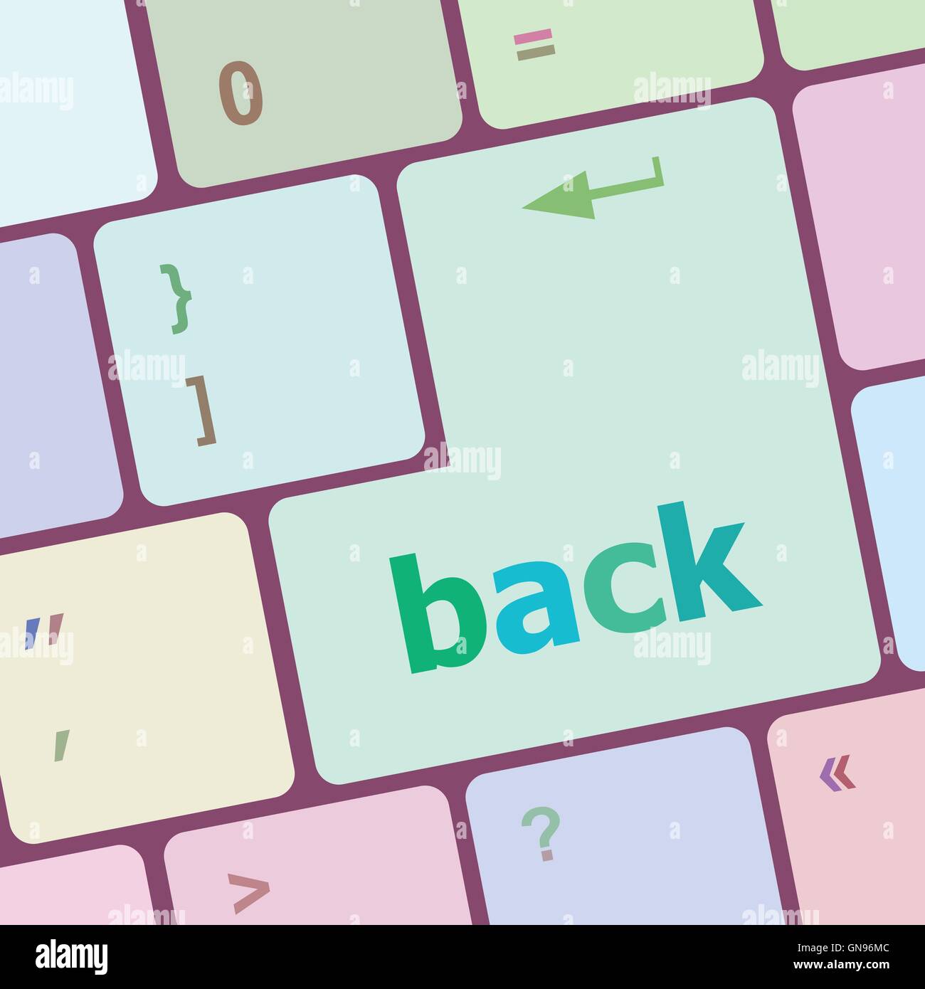 Keyboard with back text on button vector illustration Stock Vector ...