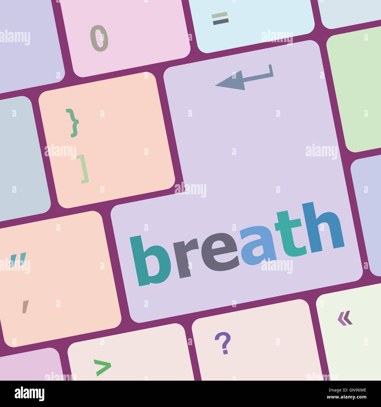 Button with breath on Computer Keyboard. Business Concept vector ...