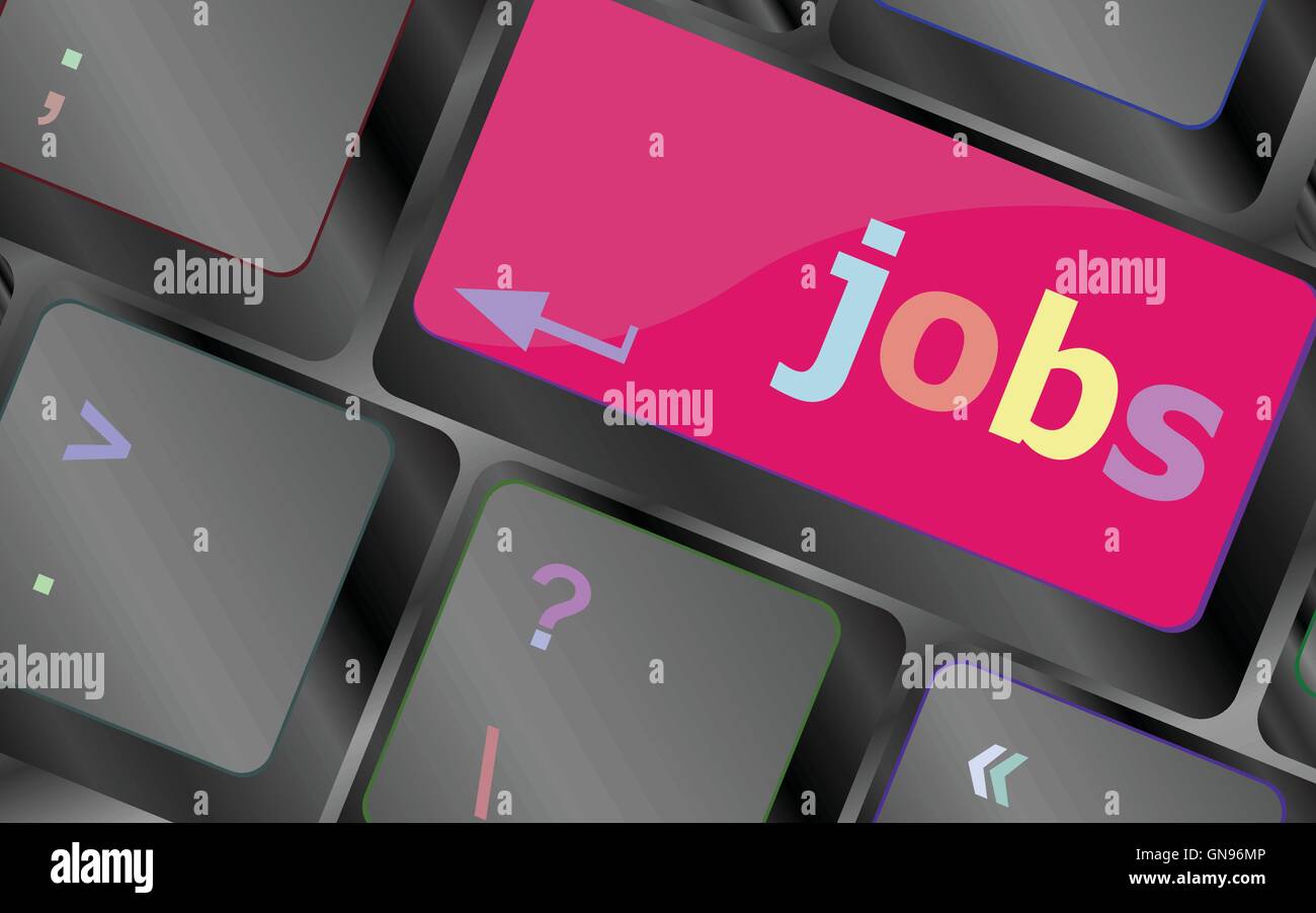 Computer keyboard with JOB enter key - business concept vector keyboard ...