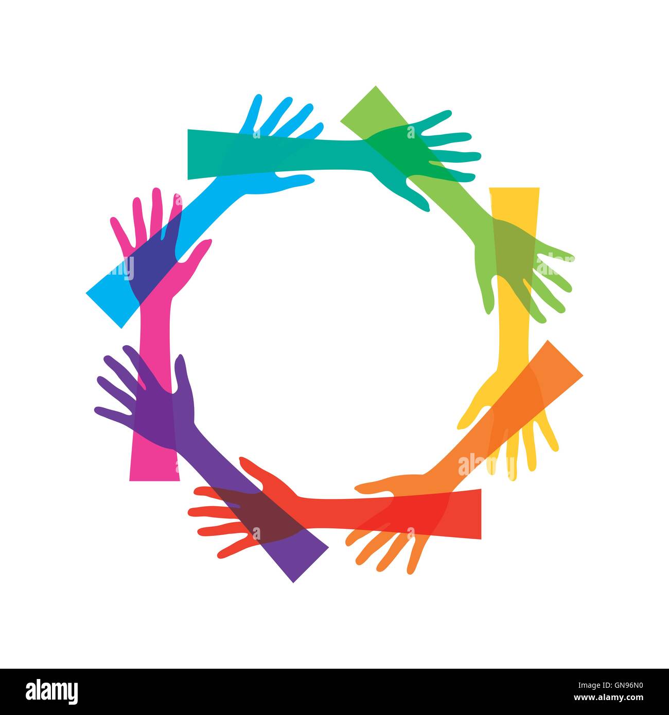 colorful helping hand community concept design vector Stock Vector ...