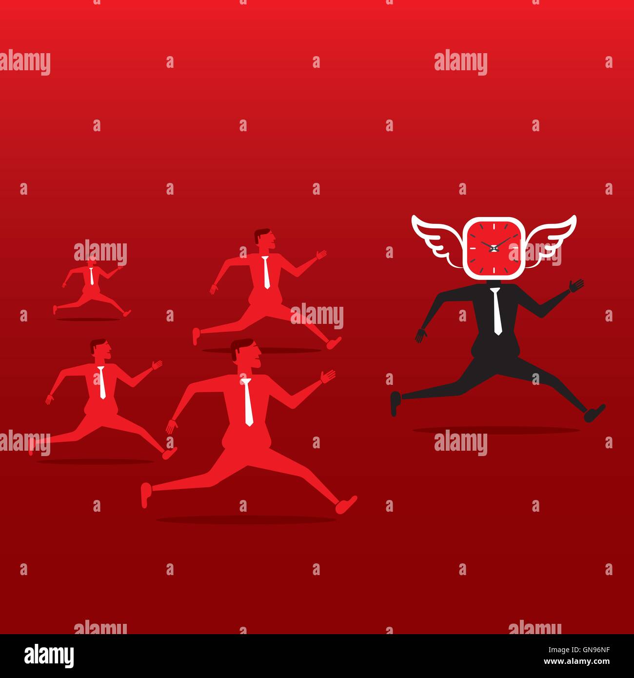 men follow the clock head businessmen concept design vector Stock ...