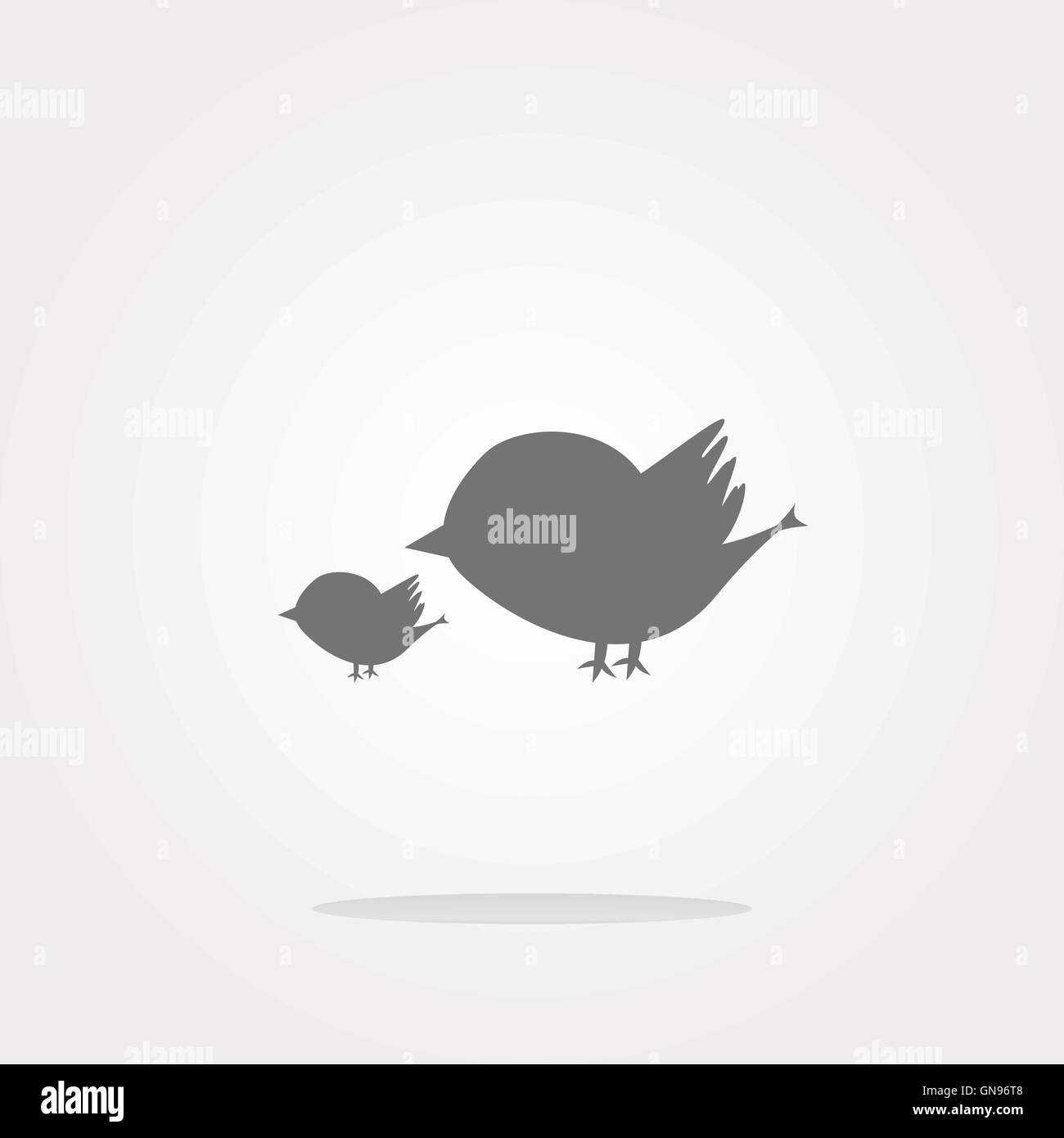 vector Glossy isolated website and internet web icon with bird family ...