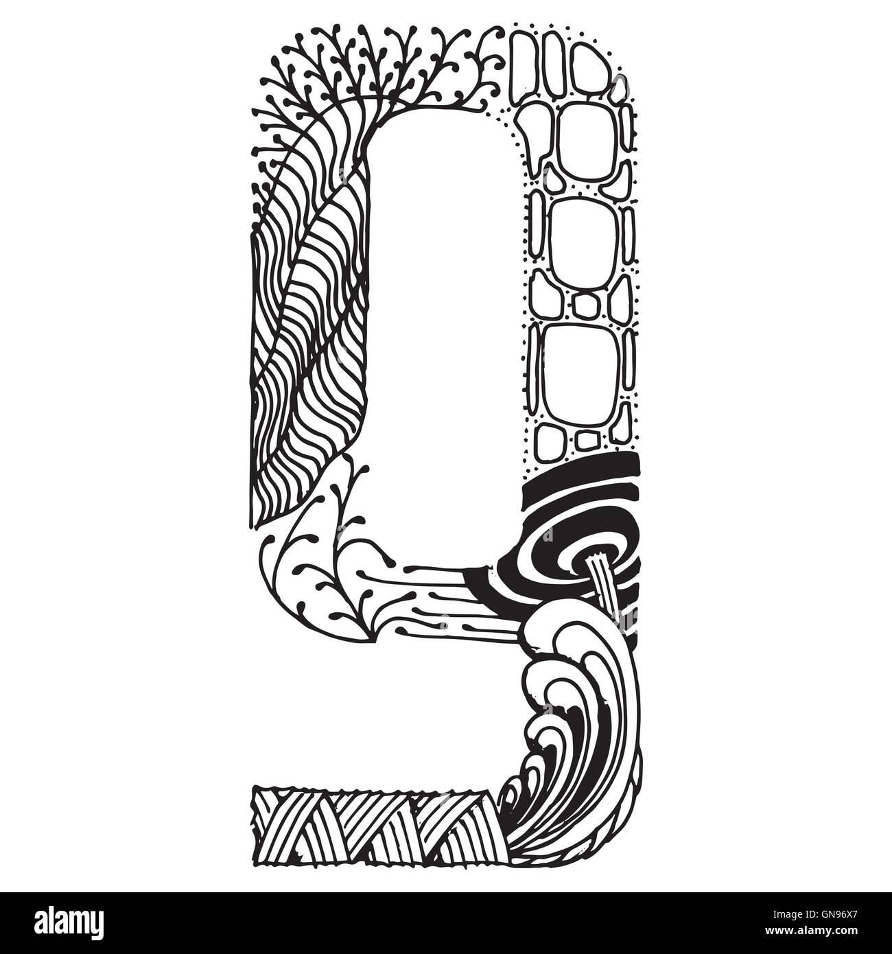 Zentangle font hi-res stock photography and images - Alamy