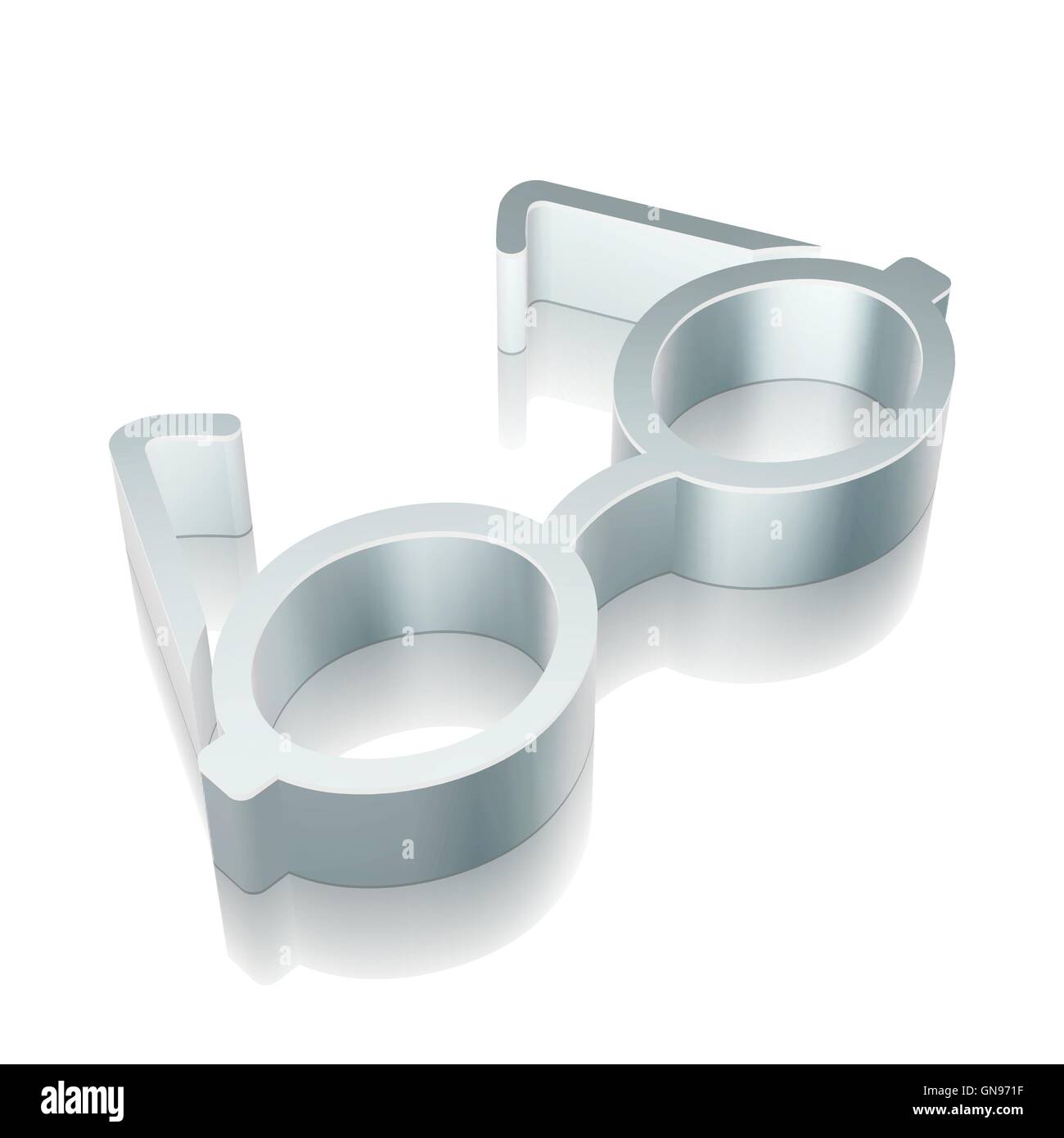 3d metallic Glasses icon with reflection, vector illustration Stock ...