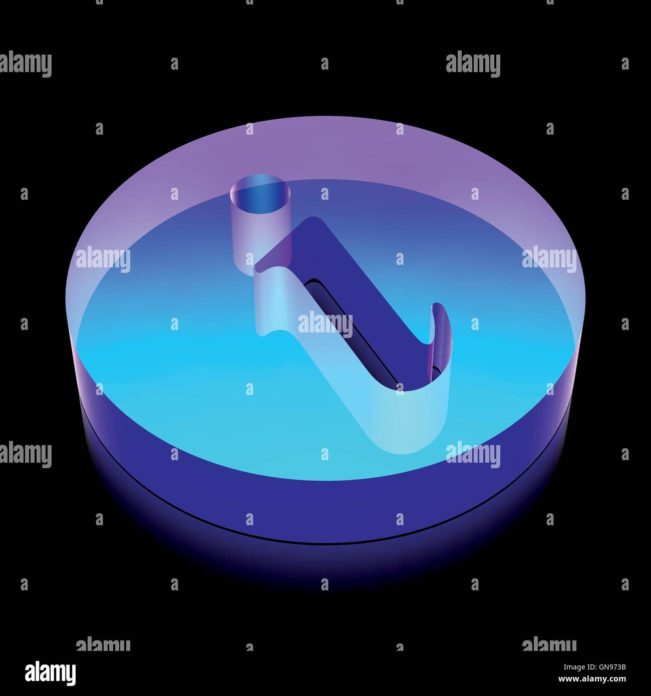 3d neon glowing Information icon made of glass, vector illustration ...