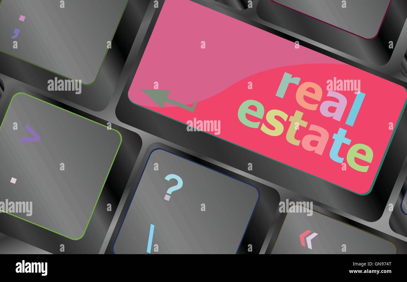 Real Estate concept. hot key on computer keyboard with Real Estate ...