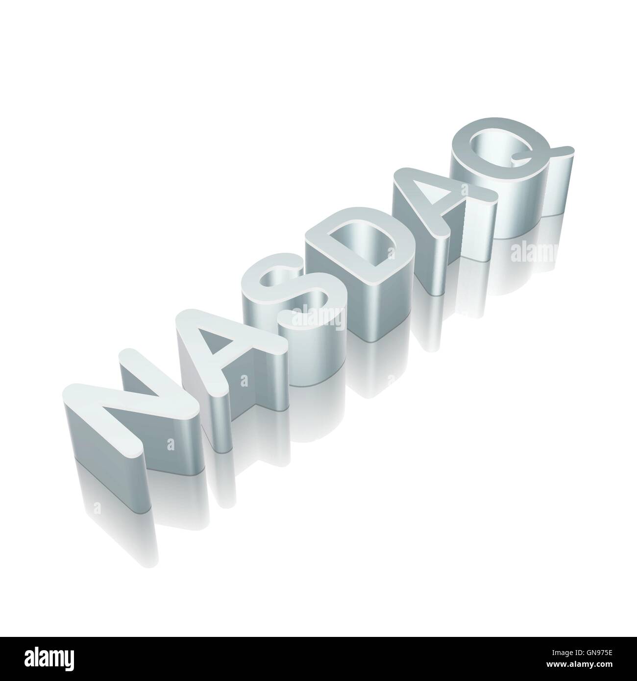 3d metallic character NASDAQ with reflection, vector illustration Stock ...
