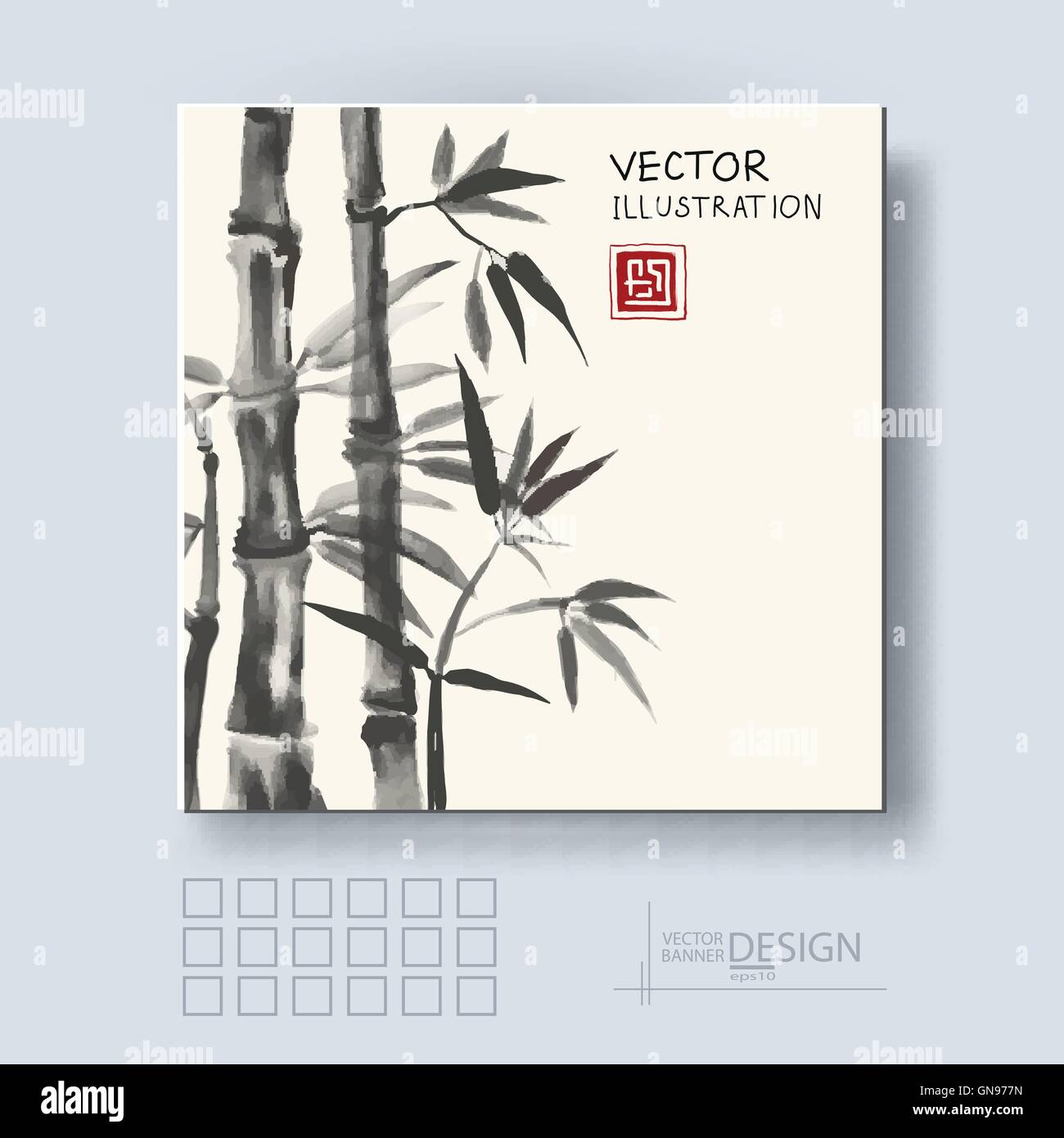 Traditional sumi-e background with bamboo Stock Vector Image & Art - Alamy