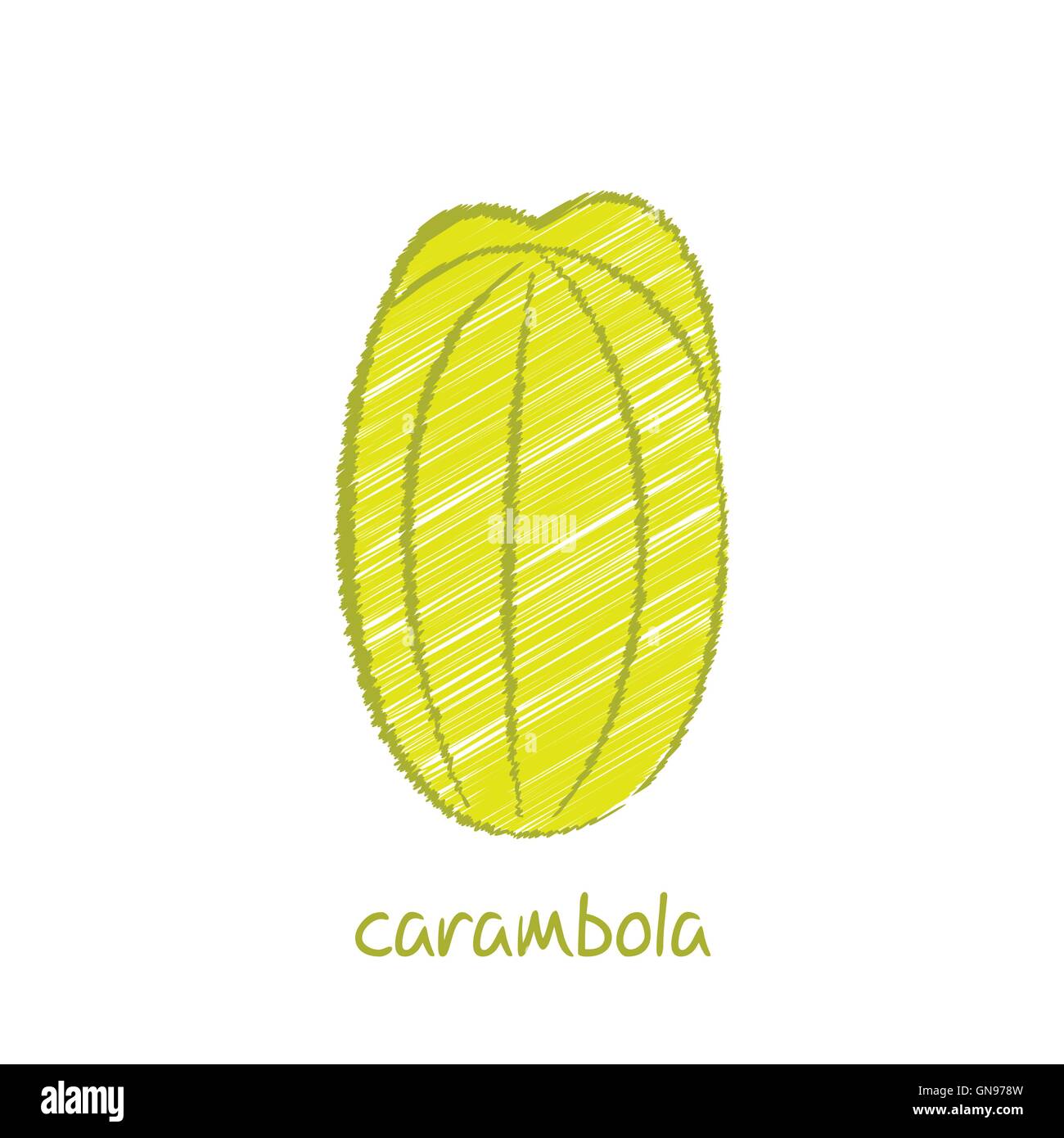 Slice carambola yellow star Stock Vector Images - Alamy