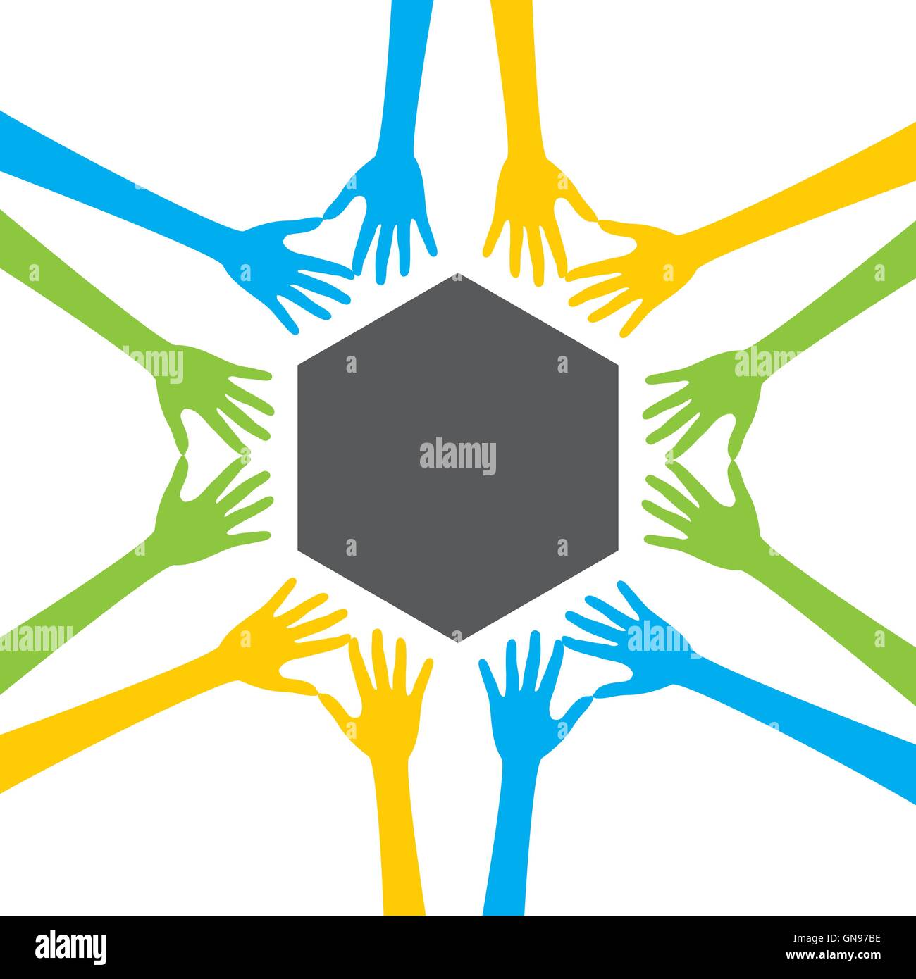 colorful helping hand community concept design vector Stock Vector ...