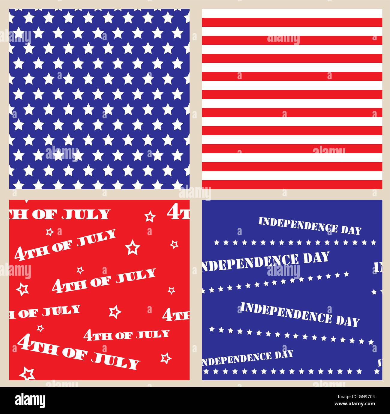 Set of seamless textures with USA Independence Day Stock Vector Image ...