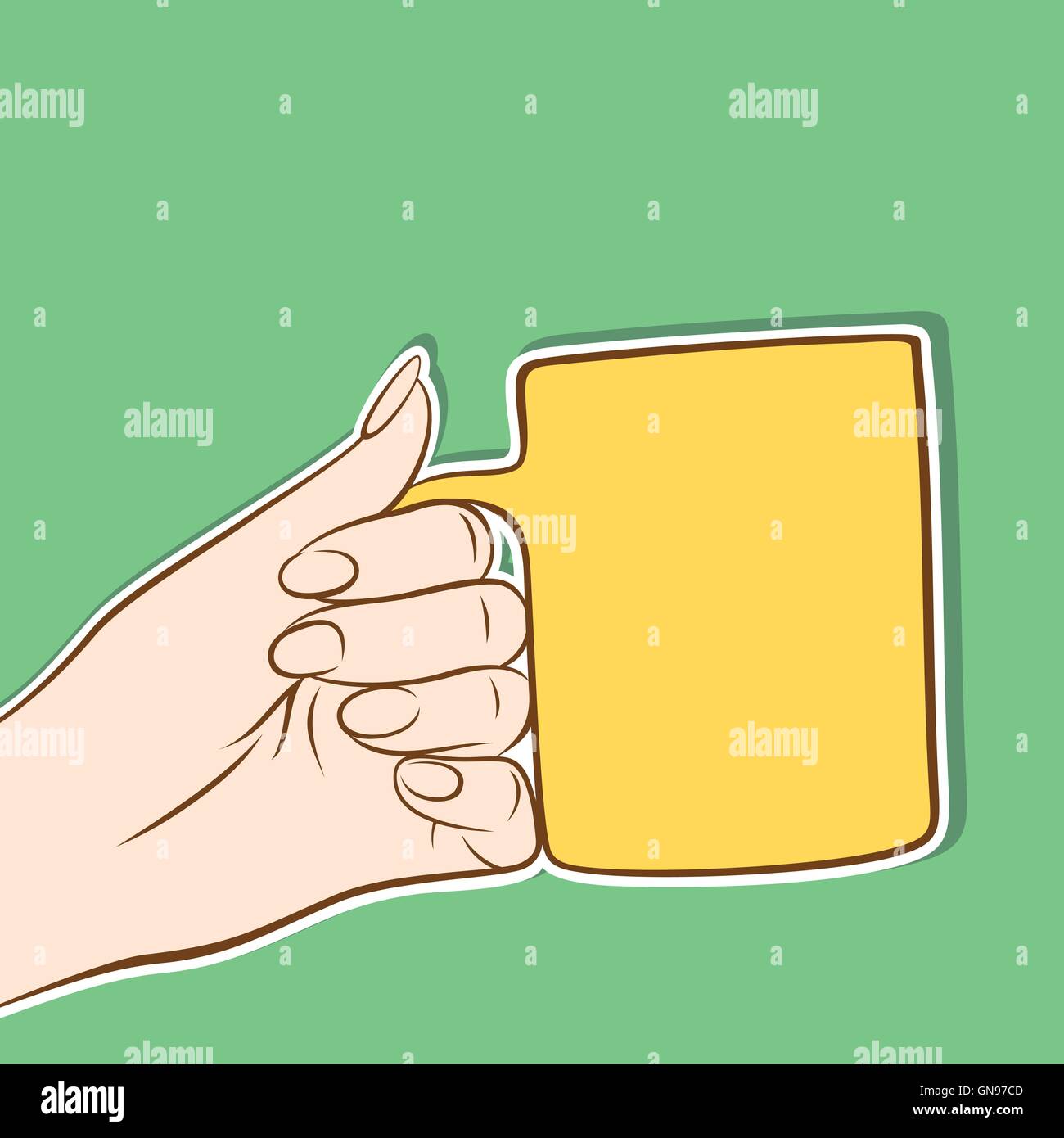 Closeup hand holding cup Stock Vector Images - Alamy