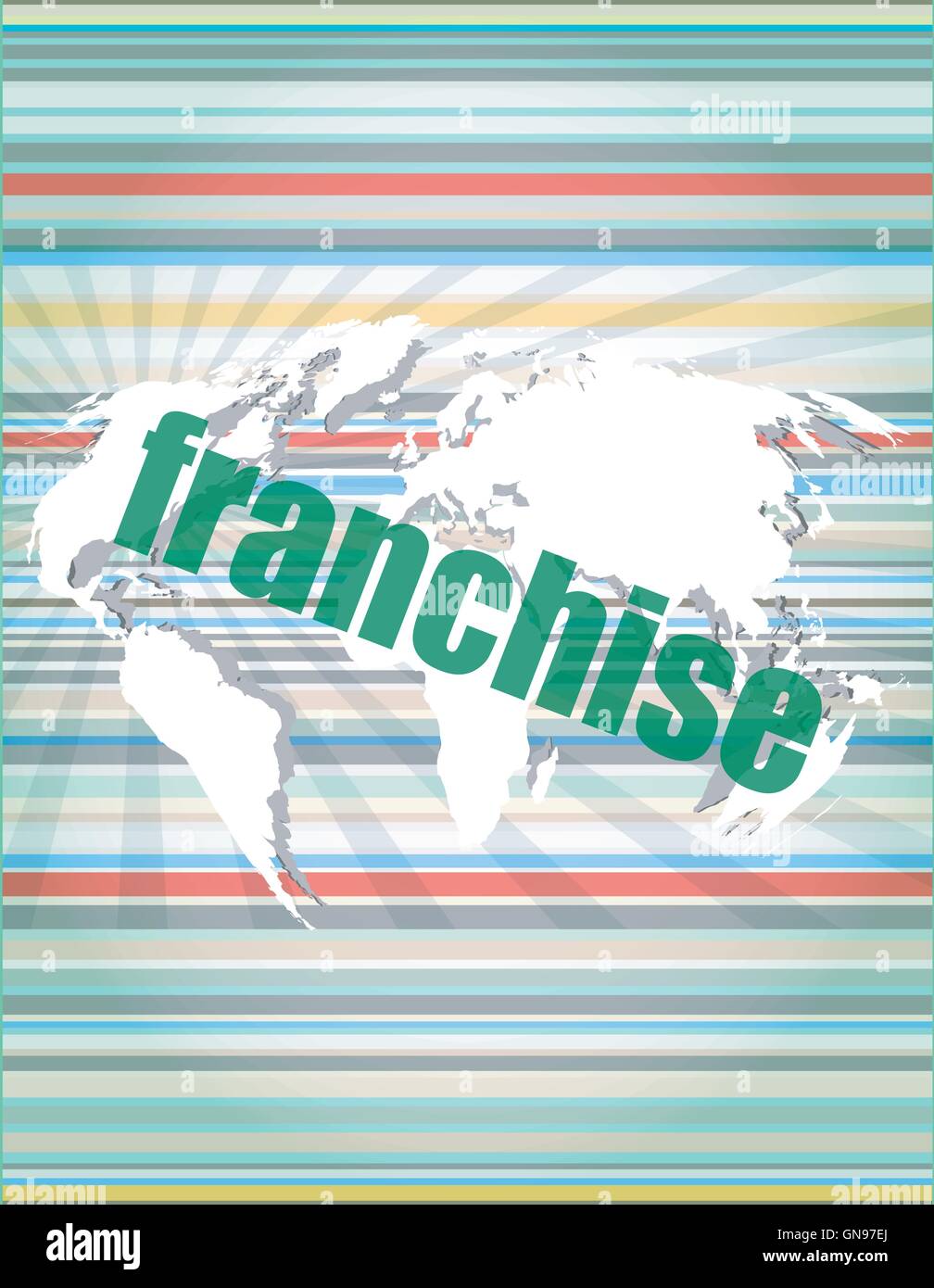 business concept: word franchise on digital touch screen vector ...