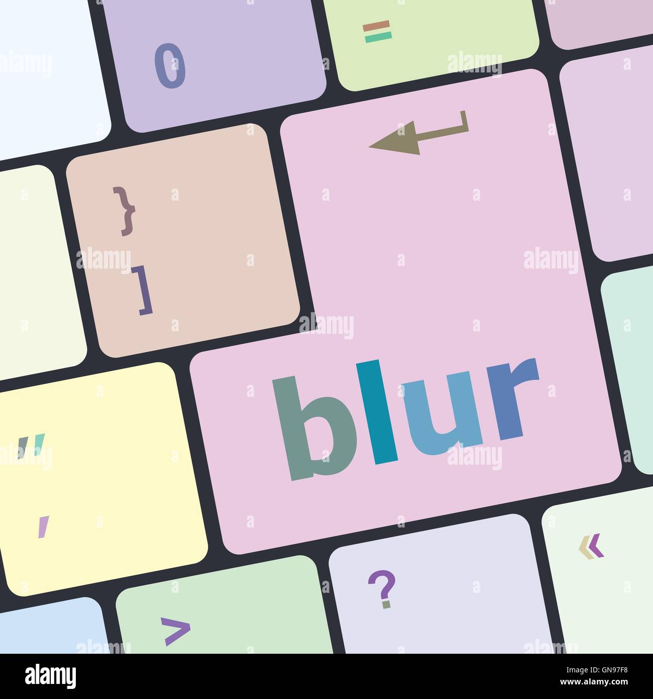 blur button on computer pc keyboard key vector illustration Stock ...