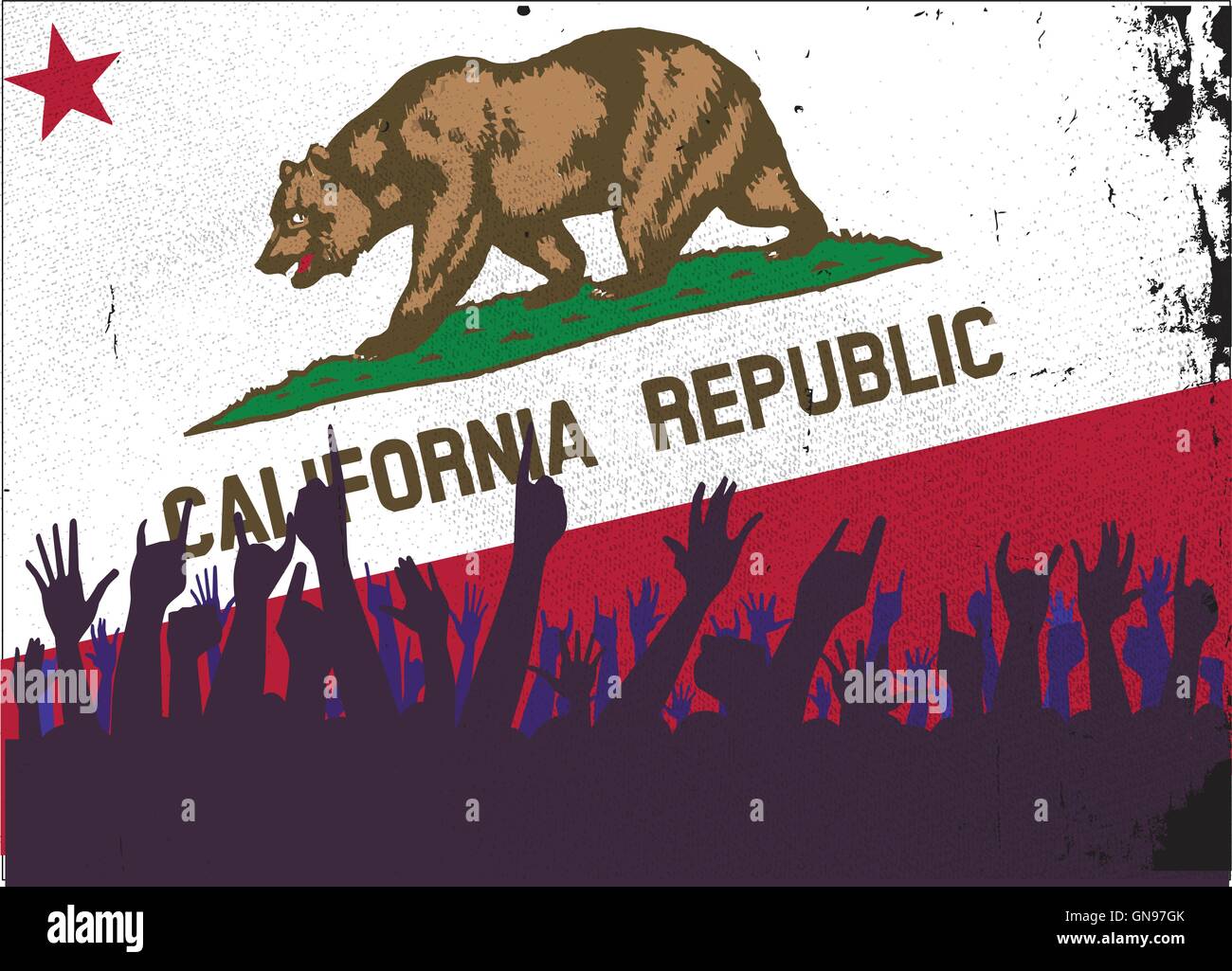California flag state flag waving hi-res stock photography and images ...