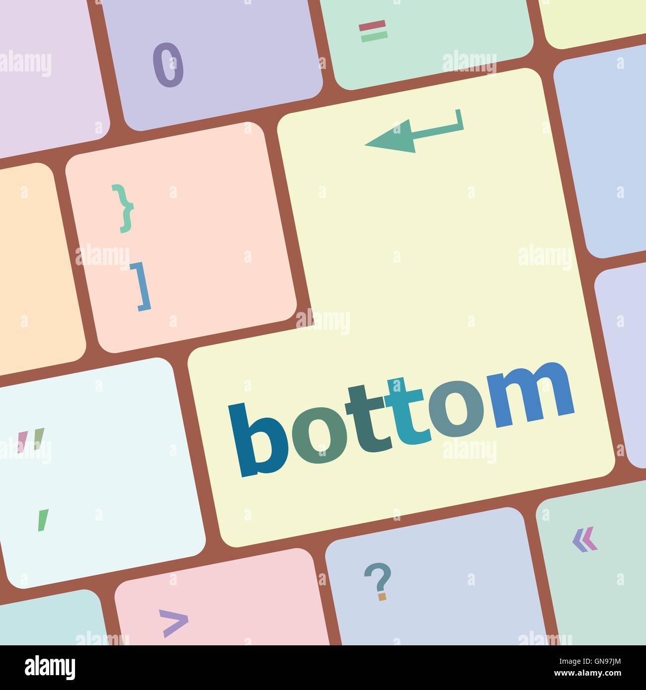 bottom word on computer pc keyboard key vector illustration Stock ...