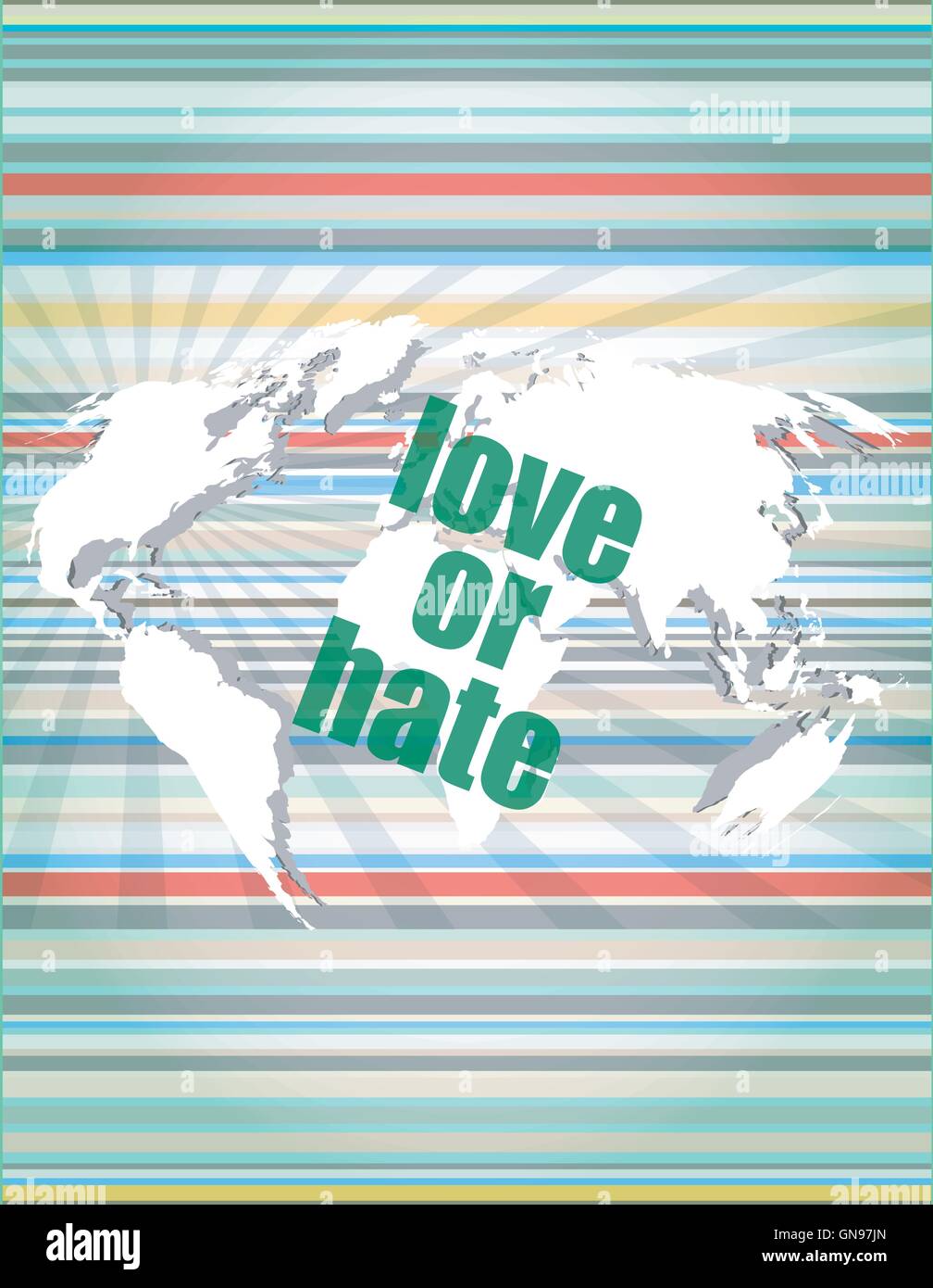 love or hate words on digital touch screen interface vector quotation ...