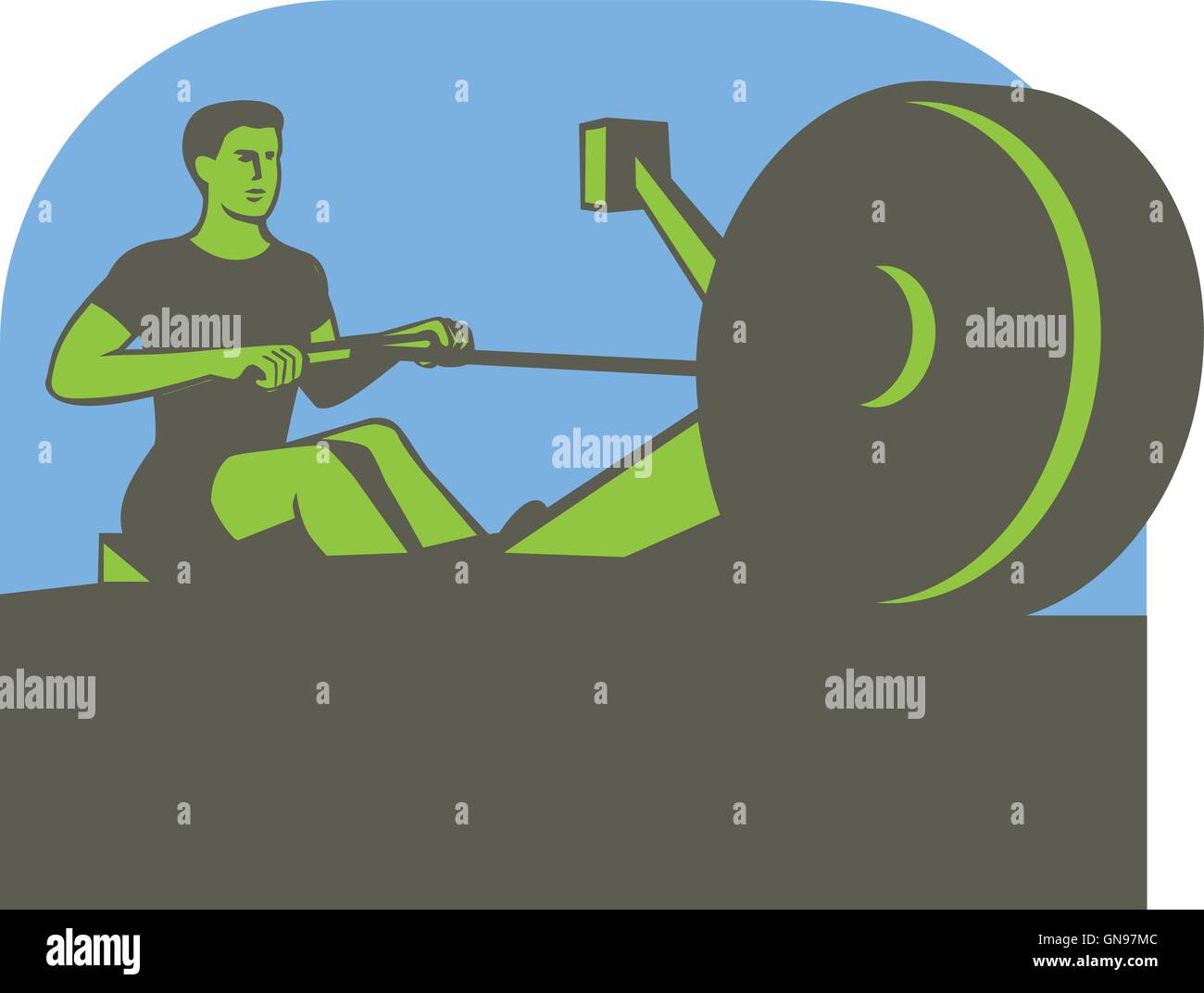 Exercise rowing machine Stock Vector Images - Alamy