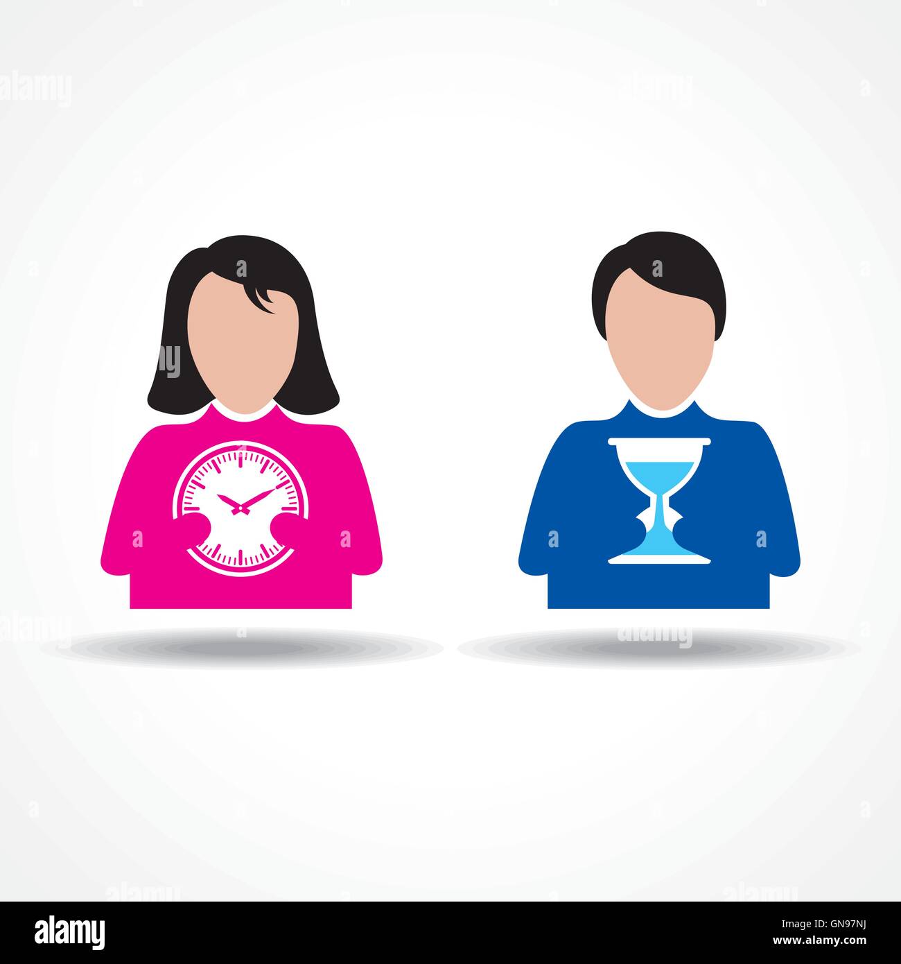 Male and Female icon having clock stock vector Stock Vector Image & Art ...
