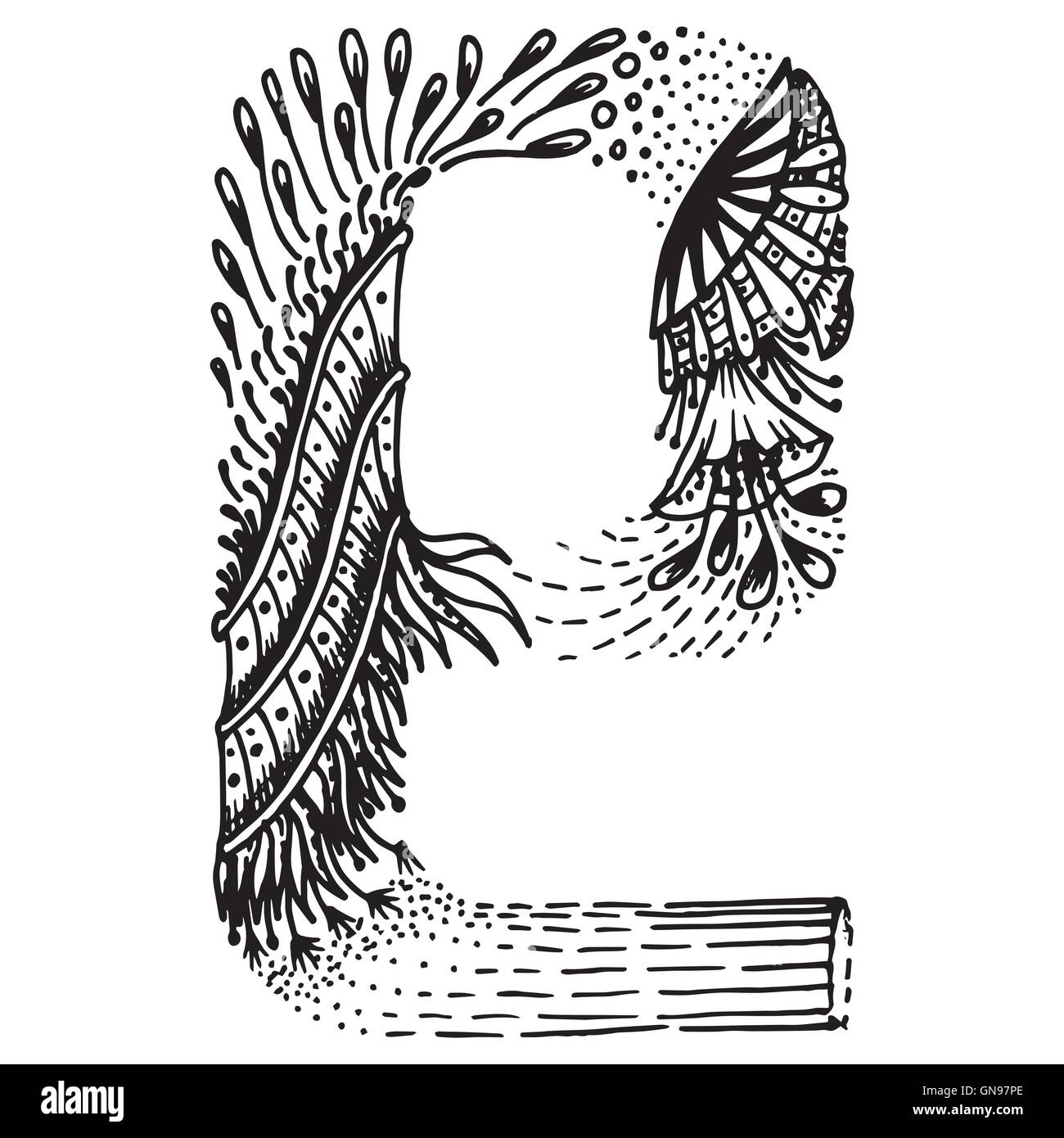 Zentangle stylized letters - letter E Stock Vector Image & Art - Alamy