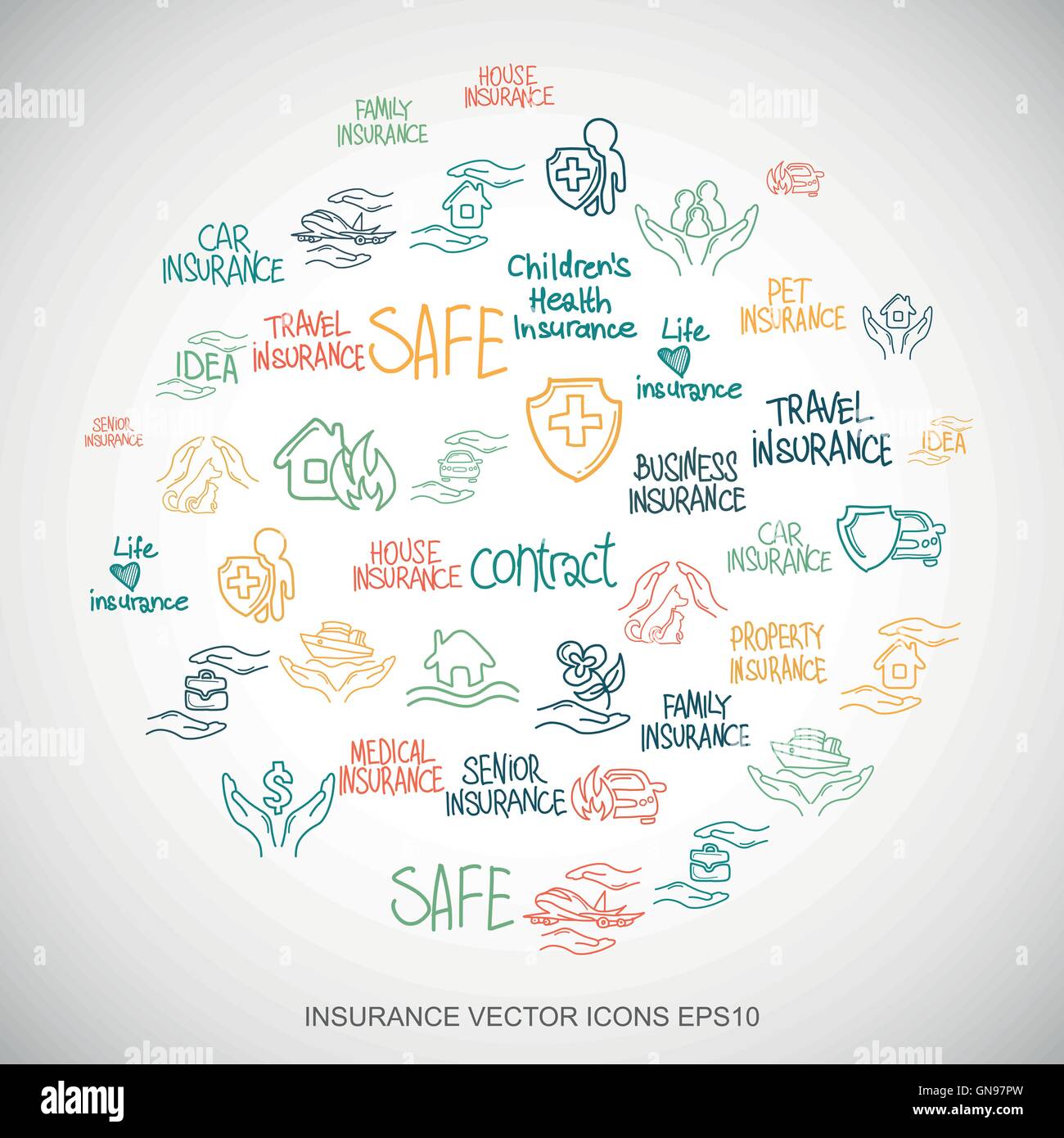 Insurance icons hi-res stock photography and images - Alamy