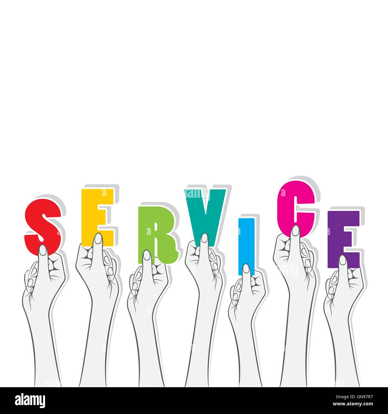 service word hold in hand concept design vector Stock Vector Image ...