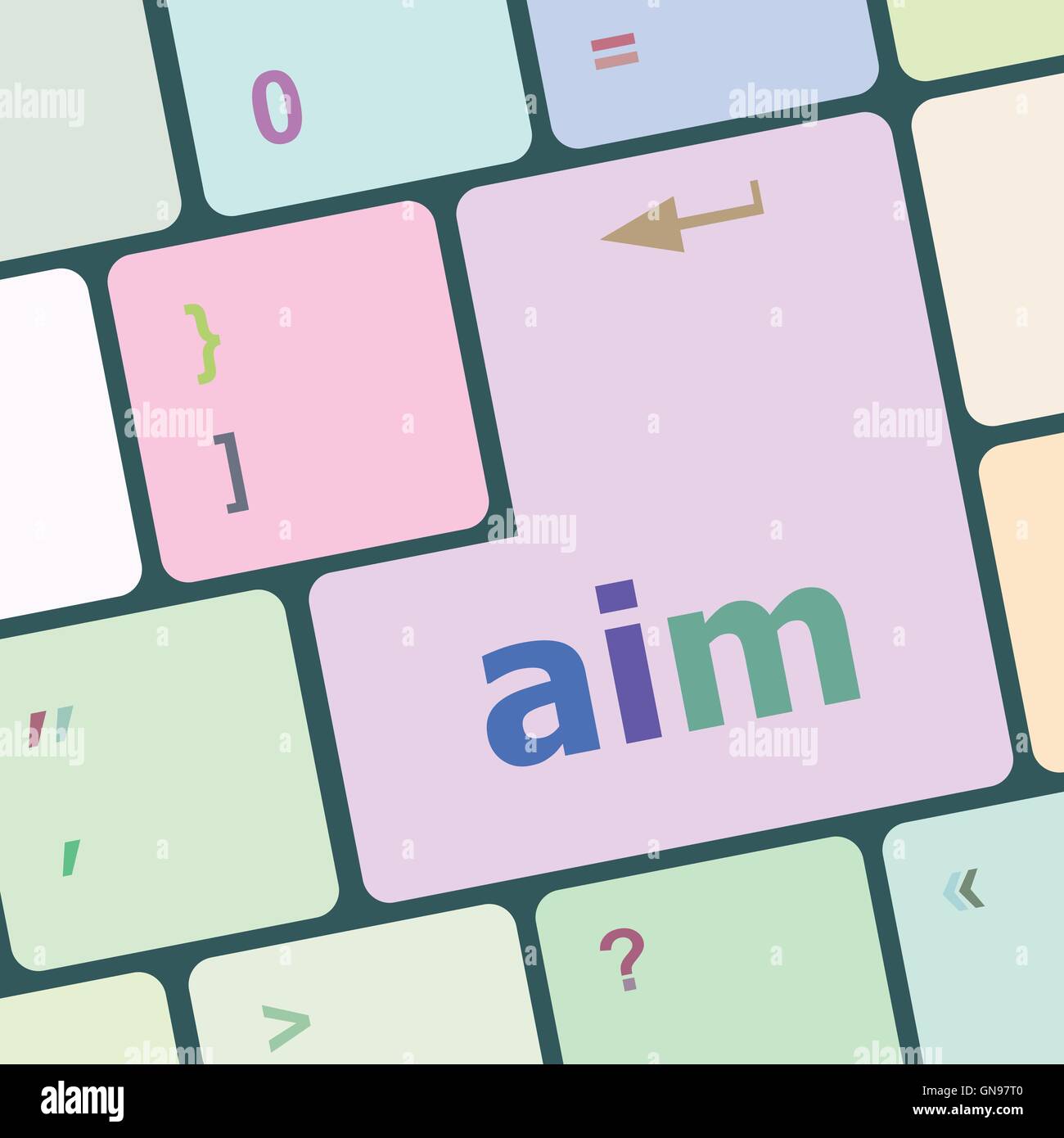 aim word with key on enter keyboard vector illustration Stock Vector ...