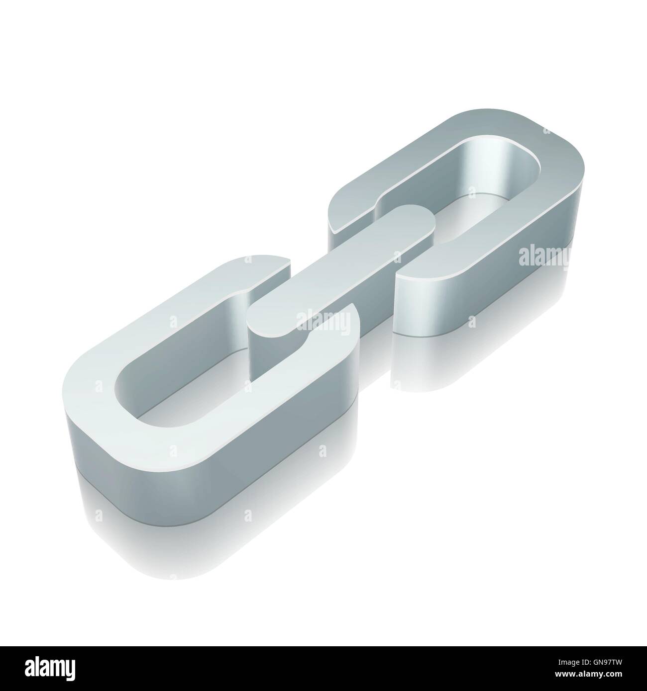 3d metallic Link icon with reflection, vector illustration Stock Vector Image & Art - Alamy