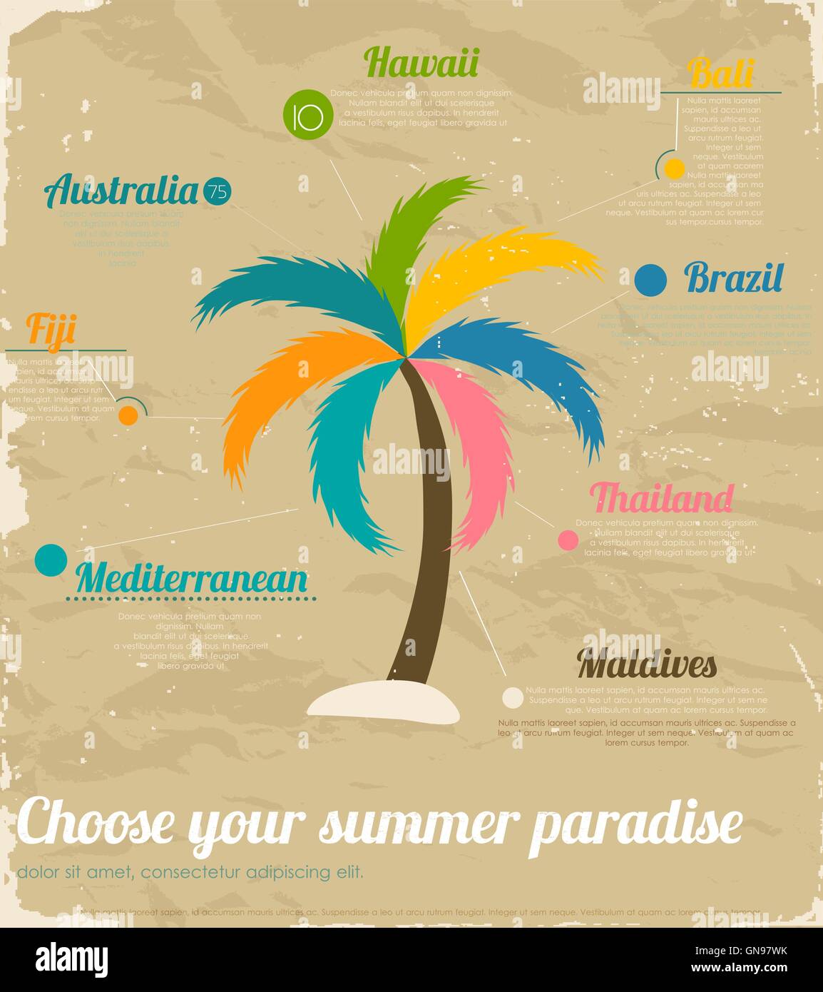 Palm vintage tree retro Stock Vector Images - Alamy