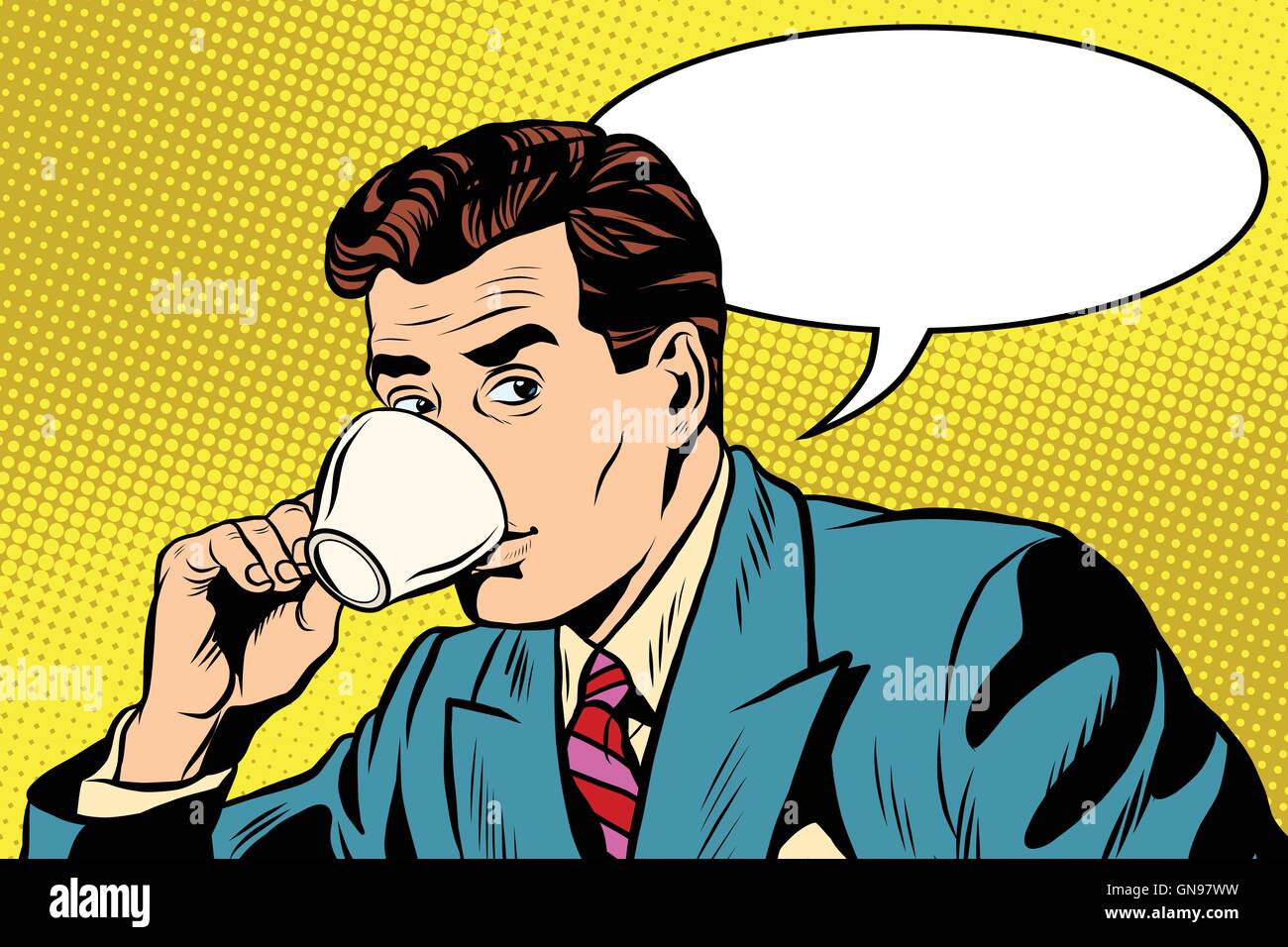 Coffee at work cartoon Stock Vector Images - Alamy