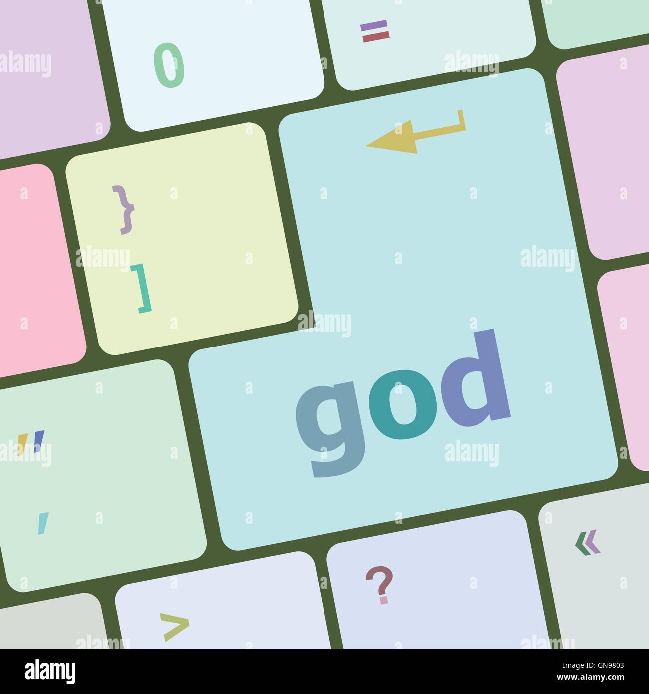 God. Internet Concept. Button on Modern Computer Keyboard vector ...