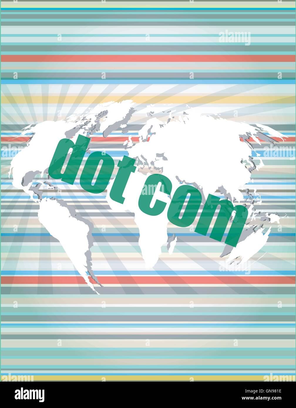 words dot com on digital screen, information technology concept vector ...