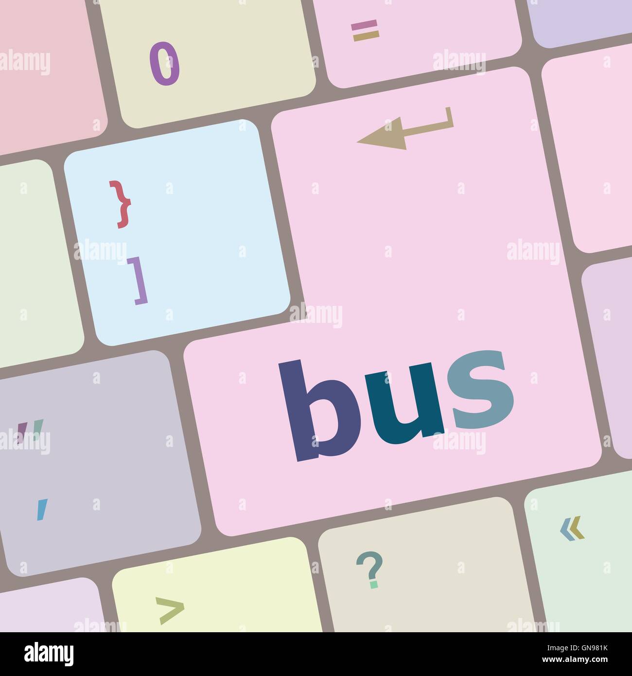 bus word icon on laptop keyboard keys vector illustration Stock Vector ...