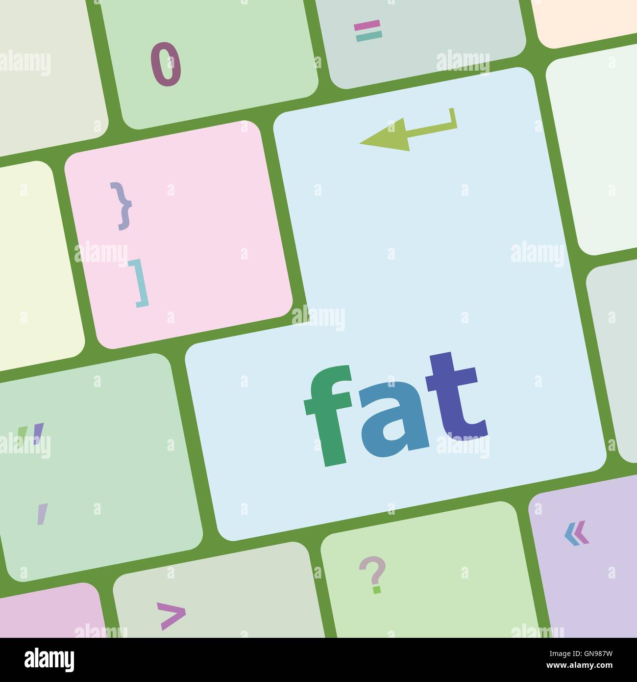 computer keyboard with a word fat vector illustration Stock Vector ...