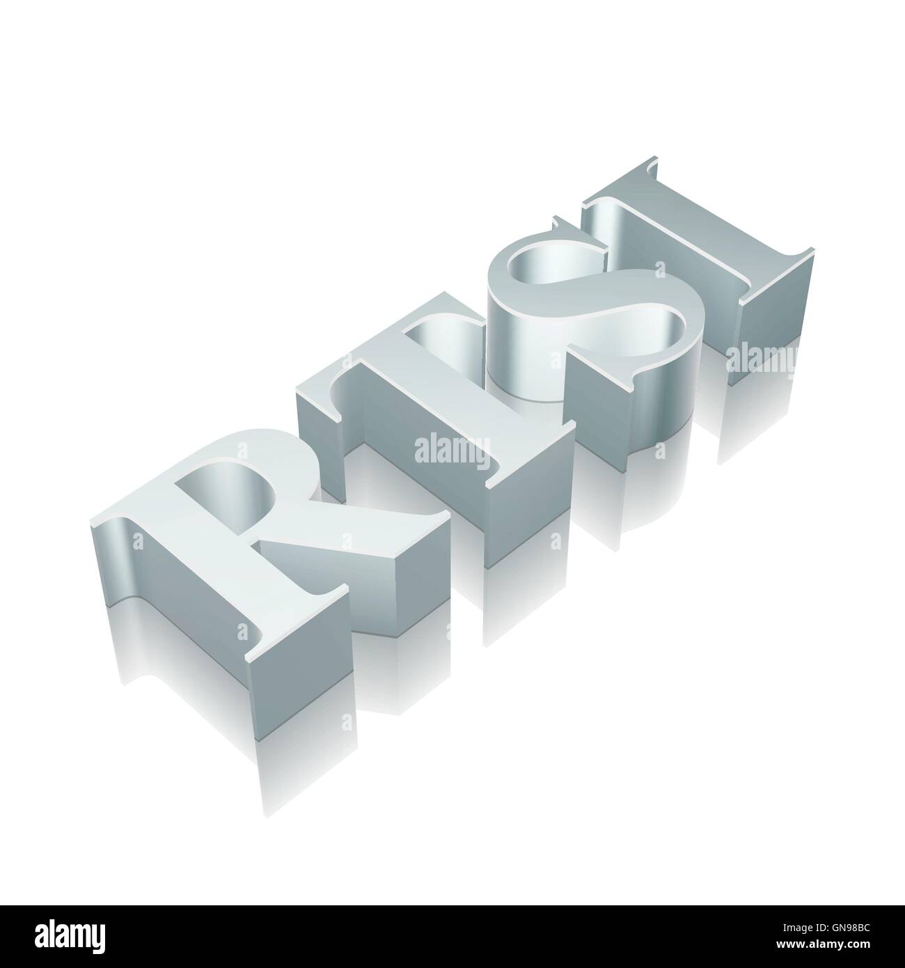 3d metallic character RTSI with reflection, vector illustration Stock ...