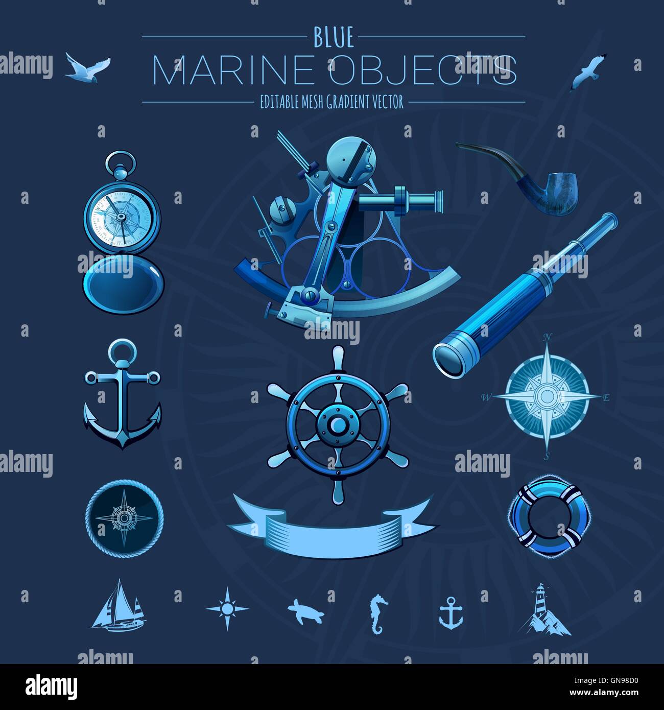 Life lighthouse anchor compass Stock Vector Images - Alamy