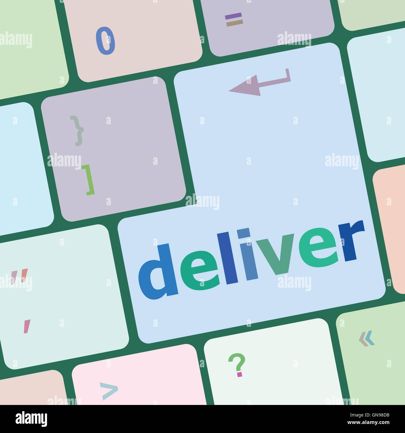 deliver button on computer keyboard vector illustration Stock Vector ...